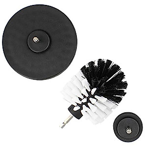 ABN White Power Scrubber Drill Brush Set for 1/4in Drive - 3 Piece Soft Bristle - Tile Cleaner, Tub Scrubber, Detailing Brush Set for Home and Auto Car, Boat, Deck, Shower Wall, Spa Hot Tub, Carpet