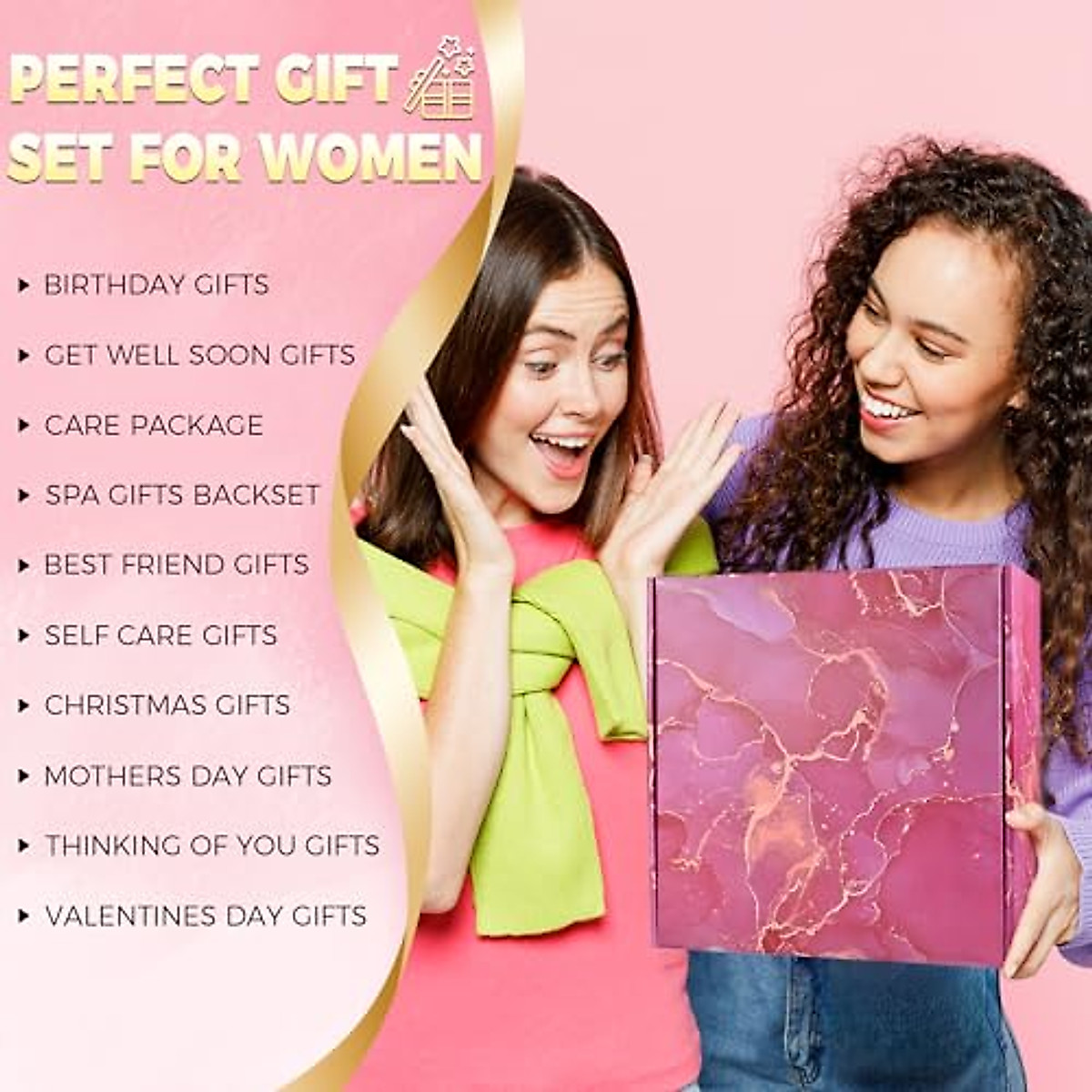 nasominako Self Care Gift Baskets for Women: Get Well Soon Care Packages with Blanket and Tumbler, Pink Gift Boxes Set for Girls, Mother, Sisters, Friends, and Cousins