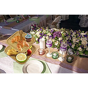 Decorative 2-Tier Square Bamboo Serving Tray with Wooden Handle - Cupcake Stand - Home Decor for Kitchen Counter, Dining Room Table, and Coffee Bar - 9.5" x 9.5" x 10"