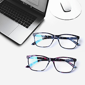 COJWIS Progressive Multifocus Reading Glasses Blue Light Blocking,Spring Hinge Readers for Women Men (Multicolor, 2.25, multiplier_x)