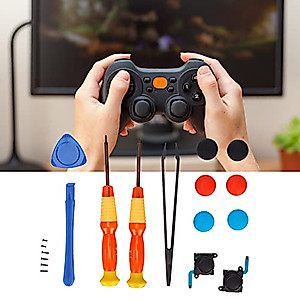 Screwdriver Repair Tools, Repair Joystick Replacement Tool Kit Sturdy ABS+Metal for SW Game Controller