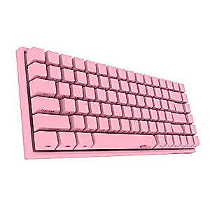 Teerwere Gaming Keyboard 84 Key Side Printed PBT Keycaps Cherry MX Switch Pink Mechanical Gaming Keyboard Compact Layout Mechanical Gaming Keyboard (Color : Pink, Size : Blue Switch)