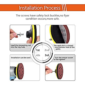 Tshya 5 Pcs 5 inch 8 Holes Hook and Loop Backing Sponge Pad Soft Density Interface Pads Buffer Backing Cushion with 30 Pcs 5 inch Sanding Discs Include 100/150/180/240/320/400 Grit