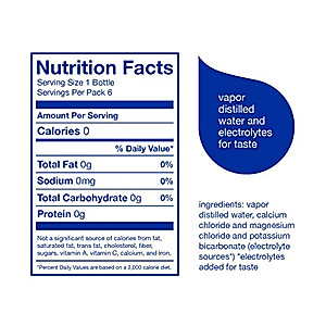 smartwater Vapor Distilled Premium Water, 16.9 Fl Oz (Pack of 6)