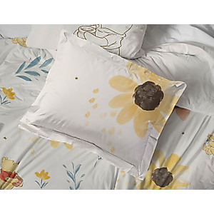 Jay Franco Disney Winnie The Pooh Twin Comforter Set - 5 Piece Bedding Includes Sheet Set & Pillow Covers - Super Soft Cozy Floral Bedding