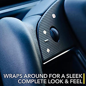 Black Carbon Fiber Vinyl Wrap for Tesla Model S & X Steering Yoke - Color Change Kit Decal Sticker, Interior Styling 2021 2022 2023 Tesla Model X & S Accessories