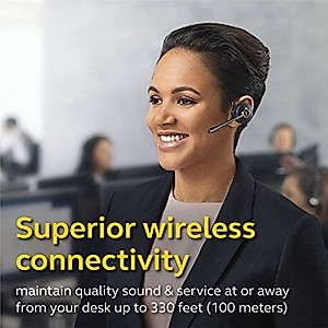 Jabra Engage 75 Wireless Headset, Convertible – Telephone Headset with Industry-Leading Wireless Performance, Advanced Noise-Cancelling Microphone, Call Center Headset with All Day Battery Life