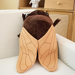 pangcangshu New Likelike Insect Plush Toys Cicada Stuffed Soft Animals Pillow Back Cushion Insect Doll Kids Toys Girls Boys Easter, Thanksgiving, Christmas, New Year's Gifts(Brown,48cm/18.9 inch)