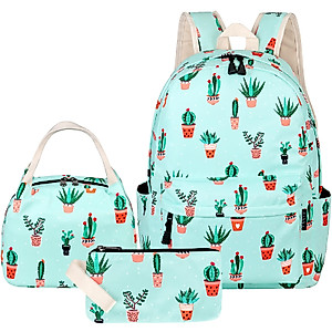 DUAGLAGT Girls Backpack for Kids Schoolbags - Cute Unicorn Backpack for Women Lightweight Daypack Teens Girls Bookbag Set with Lunch Box & Pencil Case (Black)