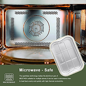 MESTAEK 13"x 8.9" 7.5LB Sturdy Aluminum Foil Pans with Lids and Handle (5 Pack), 2X Thicker Heavy Duty, Dishwasher, Reusable Microwavable for Cooking, Baking, Reheating, Freezer, Oven, Recyclable