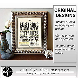 Joshua 1:9, Proverbs 3:5, Jeremiah 29:11, Philippians 4:13 Christian Art Prints, Set of 4, Unframed, Bible Verse Scripture Wall Decor Poster, 8x10 Inches