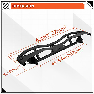 ECOTRIC Tubular Rear Bumper Compatible with 2007-2018 Jeep Wrangler JK W/ 2" Hitch Receiver Steel Rock Crawler Textured Black