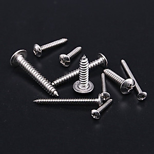 Hilitchi 304 Stainless Steel Hex Washer Head and Phillips Truss Head Self Drilling Sheet Metal Tek Screws Assortment Kit (Phillips Truss Head)