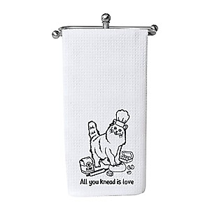 All You Knead is Love Cat Kneading Kitten Pun Kitchen Towels Cute Housewarming Gift Novelty Dish Towel (All You Knead Towel)
