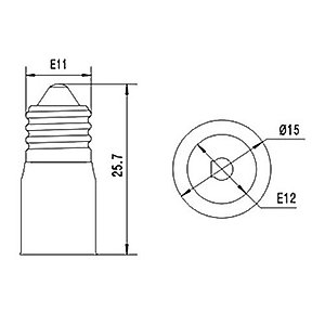 E-Simpo 6pcs E11 Mini Candelabra Halogen lamp Base to E12 Chandelier LED Light Socket Bulb Holder Adapter Adaptor Converter (6pcs E11 to E12 Adapter)