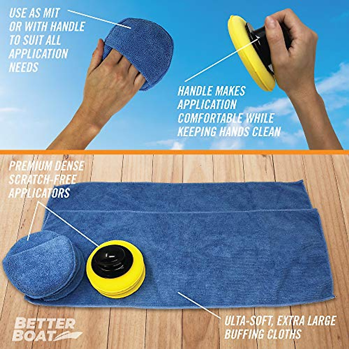 Microfiber Wax Applicator Pad Soft Foam Auto Wax Applicator Pads Hand Polish Sponges and Cloth Buffer Waxing Set Bulk Pack Detailing Polishing and Tire Dressing for Boats and Cars and Application