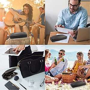 SMARTTOP Eyeglass Case, Sunglasses Glasses Case Hard Shell With Cleaning Cloth, Portable PU leather Lightweight Eye glass Carry Case (Black)