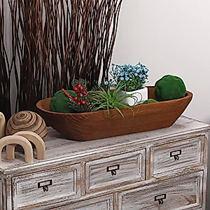 Athaliah Large Wooden Dough Bowls 23.75'',Hand Carved Rustic Long Wood Dough Bowl Wooden Decorative Bowl Farmhouse Large Wooden Bowls for Dining Table Centerpiece Decor