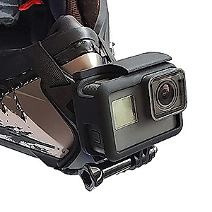 QKOO Motorcycle Helmet Chin Strap Mount for GoPro Hero 11, 10, 9, 8, 7, 6, 5, 4, Session, 3+, 3, 2, 1, Hero (2018), DJI Osmo Action, AKASO, SJCAM, Action Cameras