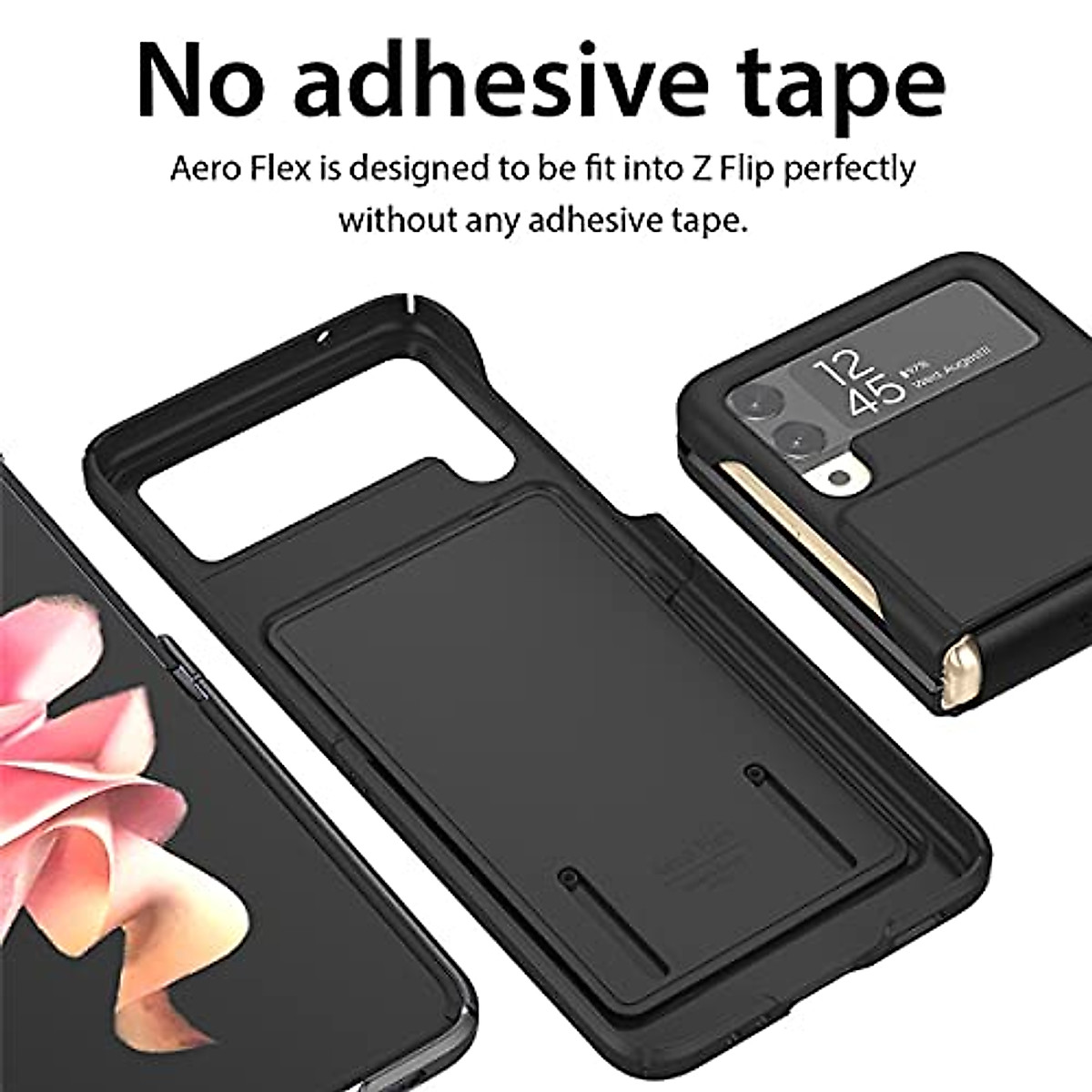 araree AERO Flex Rugged Stylish Cover Compatible with Samsung Galaxy Z Flip 3 5G(2021) Unique Hinge Full Protective (TPU) with Hard Protective Body(PC) Case (Black)