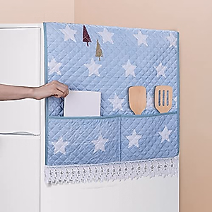 Fridge Dust Proof Cover Wash Machine Top Cover with Storage Bag Organizer (Star)