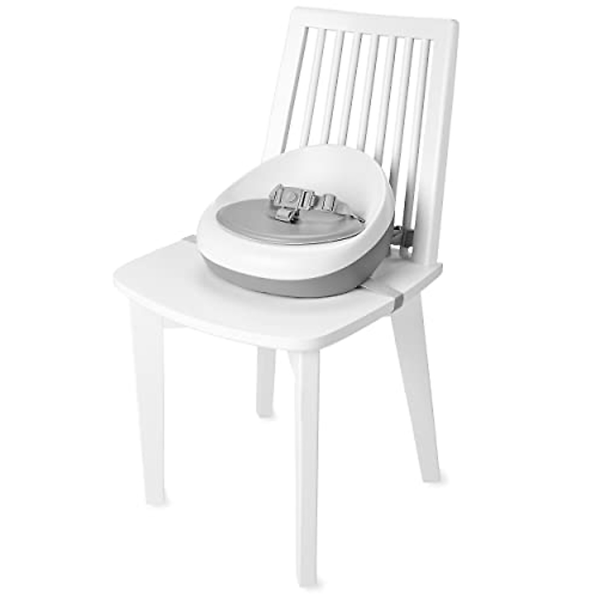 Skip Hop Booster Seat for Dining Table, Sleek Seat Booster, Grey/White
