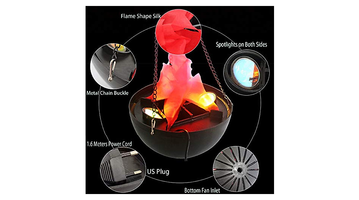3D Fake Fire Light - Realistic Hanging LED Flame for Parties & Decor