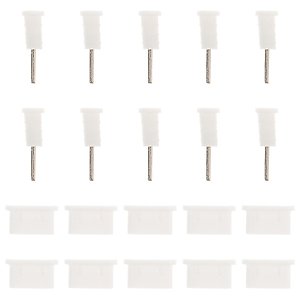 USB Charging Port Protector, 10 Pairs, Silicone USB C Dust Plugs Cap Includes 10 Headphone dust Plugs and 10 USB C Port Cover for Type C Charging Port and Earphone Jack (White)