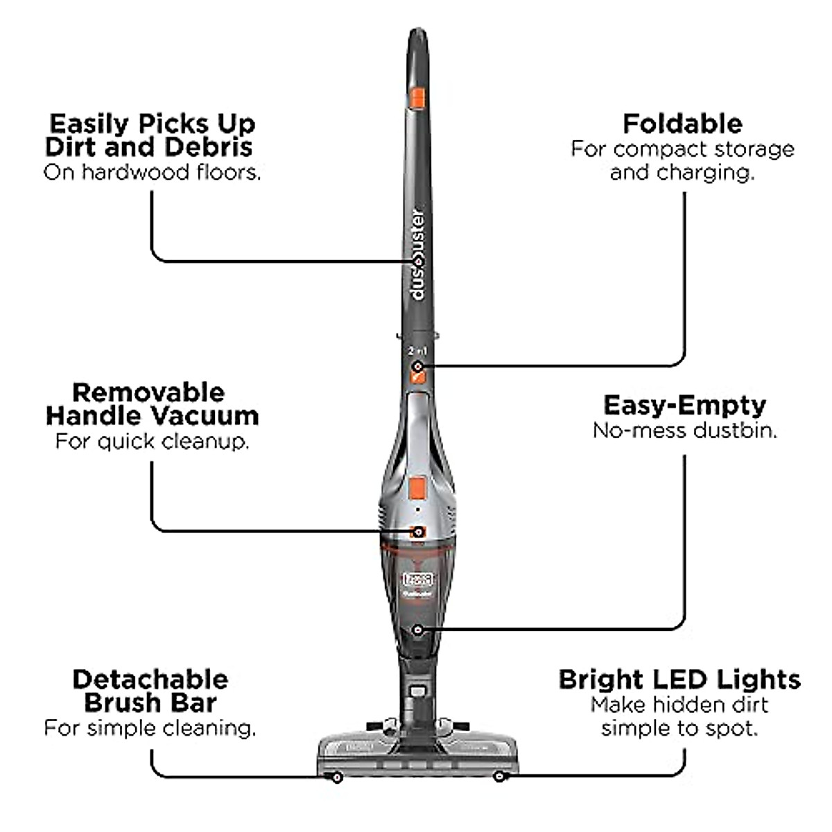BLACK+DECKER Powerseries Cordless Stick Vacuum Cleaner & Hand Vac, 2-in-1, Titanium Gray (HSVB420J)
