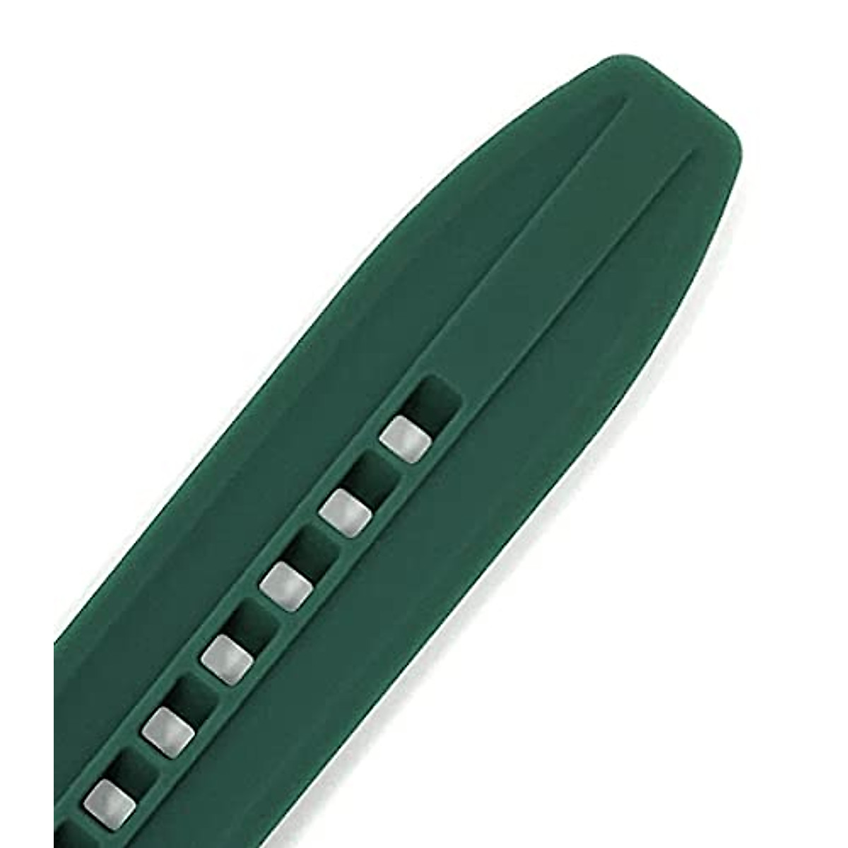 Bandini Silicone Watch Bands - Curved End - Embossed Rubber Replacement Watch Straps for Seiko, Omega and Rolex Watches with Round Cases - Waterproof - Stainless Steel Buckle - (Green, 20mm)