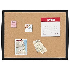 Quartet Cork Bulletin Board, 17"x23", Black Frame (33271-BK)