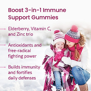WellPath Boost Elderberry Gummies with Zinc & Vitamin C | Immune Support Supplement for Adults | Immunity Booster Vitamins | Sambucol Black Gummy | Non-GMO & Vegan, 60 Ct