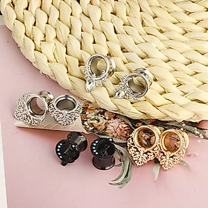 TIANCI FBYJS 6 Pairs Fashion Dangle Gauges for Ears Double Flared Ear Tunnels Plugs Body Piercing Stretchers Earrings 2g 00g Women Men 6mm