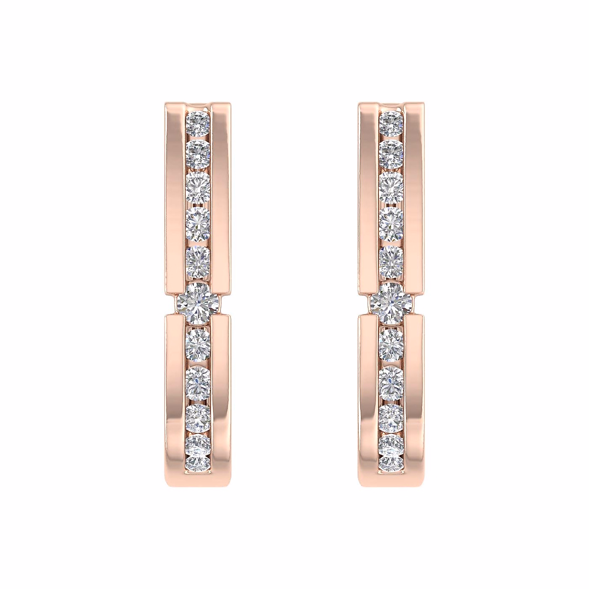 1/4 Carat Diamond Hoop Earrings in 10K Yellow Gold