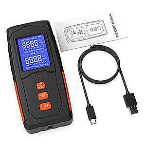 EMF Meter Handheld Electromagnetic Field Radiation Detector Rechargeable Digital LCD EMF Meter Tester for Home Outdoor and Ghost Hunting Inspections