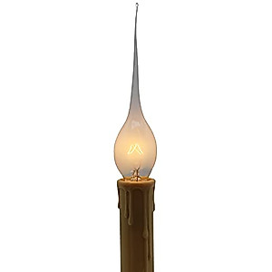 Creative Hobbies 7 Inch Electric Rustic Country Candle Lamp with On/Off Switch, 5 Foot Ivory Cord, Metal Base and 5W Silicone Bulb Included