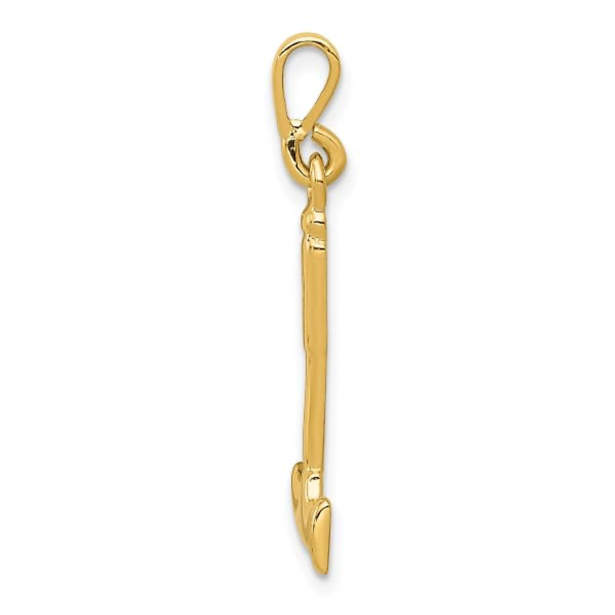 IceCarats 14K Yellow Gold Hammer Necklace Charm Pendant 30mm x 10mm Only