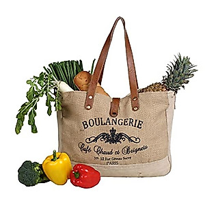 Myra Bag Wholesome Organic Fabric Market Bag Upcycled Cotton & Leather S-2888