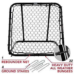 Franklin Sports Basketball Pass Back Rebounder Net - Multi-Sport Training Rebound Screen - Perfect for Passing and Shooting Practice - 3' x 3', Black (92499X)
