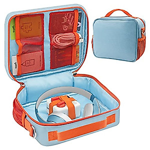 Carrying Case for YOTO Mini Player - Travel Case Compatible with Yoto Mini Audio Music Player, Headphone and Cards, Storage Bag Organizer with Handle and Adjustable Shoulder Strap, Blue (Case Only)