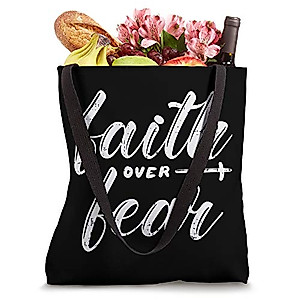 Faith Over Fear Jesus God Religious Spiritual Christian Gift Tote Bag