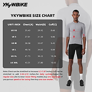 Cycling Jersey Men Aero Race Fit, Road Bike Jersey Short Sleeved,Moisture Wicking, Breathable,Zip Pocket,UPF50+ Beige