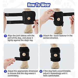 Rantow 2 Pack Dog Joint Brace Rear Leg Canine Hock Support - Dog Elbow Brace Compression Wrap Straps for ACL CCL Joint Injury and Sprain Protection, Healing and Loss of Stability from Arthritis (L)