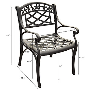 Crosley Furniture Sedona 2-Piece Outdoor Chair Set, Cast Aluminum Patio Chairs for Dining, Porch, Deck, Black