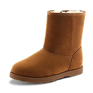 LseLom Girls Winter Snow Boots Warm Fur Lined Lightweight Kids Fashion Booties Outdoor Shoes for Girls Big Kid US 3