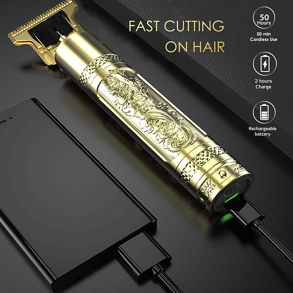 soieho Hair Trimmer for Men, Cordless Hair Clippers Rechargeable Beard Trimmer, Zero Gapped T Blade Liners Grooming Hair Cutting Kit, Giving for Men Husband Father.