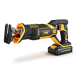 MOTORHEAD 20V ULTRA Cordless Reciprocating Saw, Lithium-Ion, Tool-Free Blade Change & Guard, 1” Stroke, 0-3000 SPM, Variable Speed Trigger, 2Ah Battery, Quick Charger, Bag, 2 Blades, USA-Based