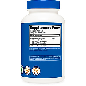 Nutricost Stinging Nettle Root Extract 7500mg Equivalent, 120 Capsules (from 750mg of 10:1 Extract) - Vegetarian Friendly, Non-GMO, Gluten Free