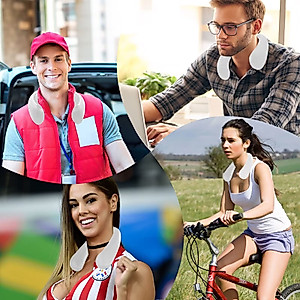 MYMULIKE Neck Fan Personal Fan Portable, Air Conditioner Fan, Wearable Cooling Hanging Neck Fan for Travel, Hands Free Bladeless Fan, 4000mAh USB Rechargeable, Up to 16Hrs Use Time