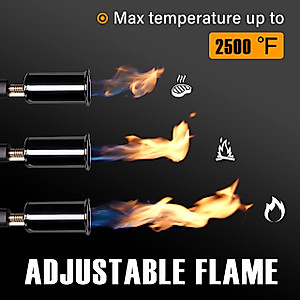 ravs POWERFUL Propane Cooking Torch, Searing Torch for Sous Vide, Steak, BBQ Grill Gun Kitchen Blow Torch, Handheld Culinary Torch for Creme Brulee, Campfire Charcoal Starter -Gas Tank Not Included